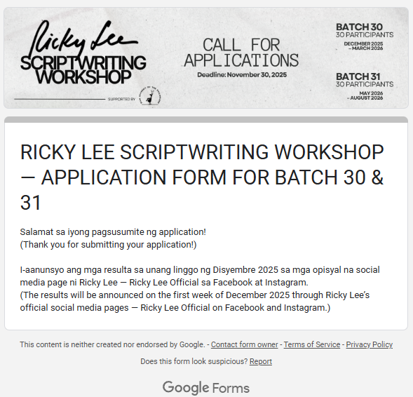 Workshop Letter of Intent